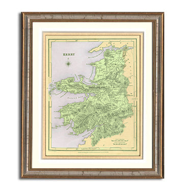 Kerry Irish County Map Framed – Alberene Royal Mail
